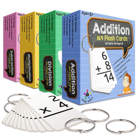 Math Flash Cards Set Of 4 Addition Subtraction