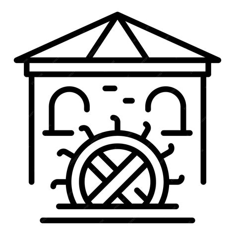 Premium Vector Farm Water Mill Icon Outline Farm Water Mill Vector Icon For Web Design