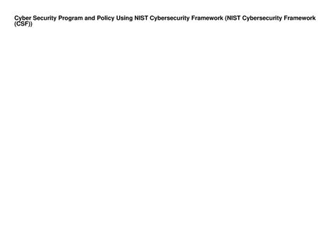 read ebook [pdf] cyber security program and policy using nist