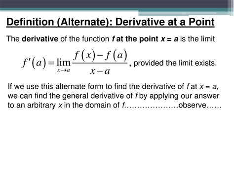 Ppt Definition Of The Derivative Powerpoint Presentation Free Download Id5570679