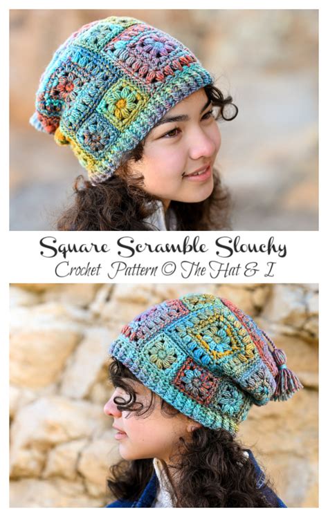 Square Scramble Slouchy Crochet Pattern Crochet And Knitting