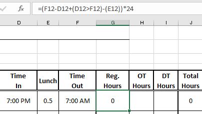 Microsoft Excel Trying To Calculate Overtime Hours Super User