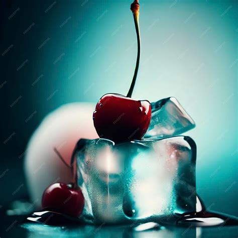 Premium Ai Image Ice With Dessert Chery