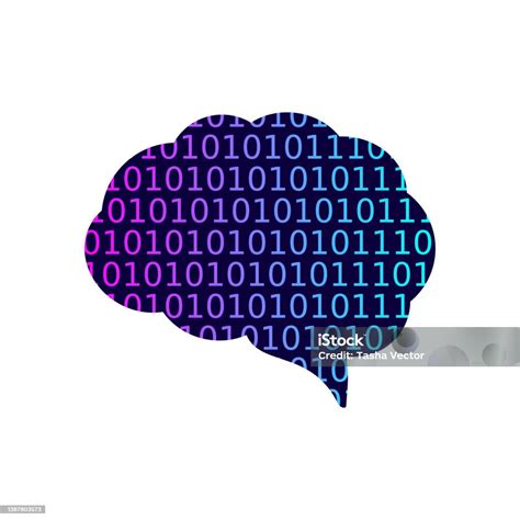 바이너리 브레인 컬러 아이콘 인공 지능 개념 0에 대한 스톡 벡터 아트 및 기타 이미지 0 1 머리 Istock
