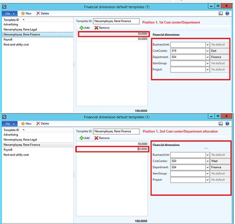 Microsoft Dynamics AX Position Distribution Templates Ellipse Solutions
