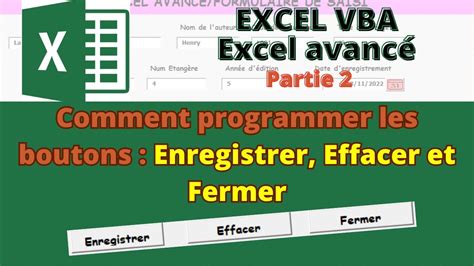 Excel Avancé Excel Visual Basic Partie 2 Programmation Des Boutons