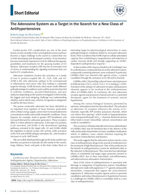 Pdf The Adenosine System As A Target In The Search For A New Class Of