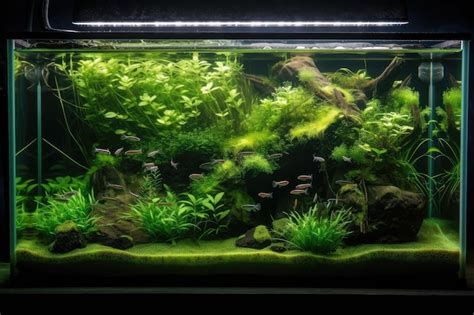 Premium AI Image Natural Aquarium With Variety Of Aquatic Plants And Seagrasses Created With