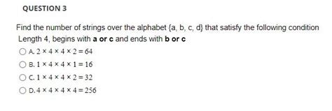 Solved QUESTION Find The Number Of Strings Over The Chegg