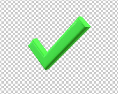 Premium Psd Right Mark Sign Green Approved Icon 3d