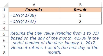 Excel DAY Function Formula Examples FREE Video