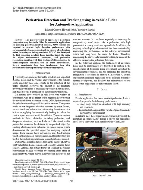 Pedestrian Detection And Tracking Using In Vehicle Lidar Pdf