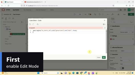 automatically activate the edit mode in interactive grid in oracle apex