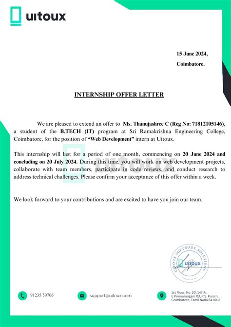 Thanujashree C On Linkedin Internship Webdevelopment Excited Uitoux