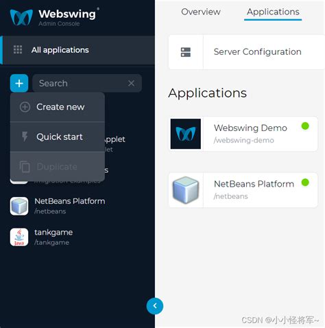 利用webswing在浏览器中运行基于swing的java应用程序的web服务器。移植swing Awt程序到web Csdn博客