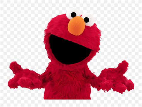 Elmo Red Puppet With Open Arms In Cartoon Style Png 2272x1720px