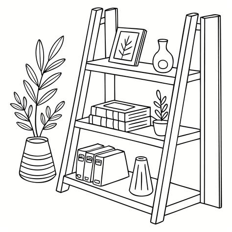 Contemporary Wall Shelves Line Art 55076686 Vector Art At Vecteezy