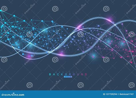 Big Data Visualization Background Modern Futuristic Virtual Abstract Background Stock Vector