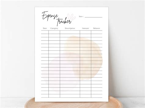 Editable Expense Tracker Printable Expense Tracker Spreadsheet By