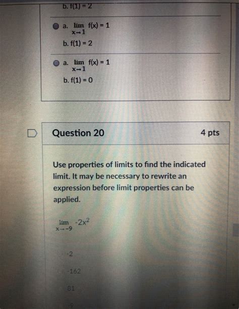 Solved Question 16 4 Pts Translate The Given Limit Notation