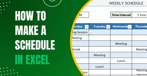 How To Make A Schedule In Excel Advanced Tips