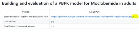 Model Version Placeholder In The Title Page Issue Open Systems Pharmacology Moclobemide