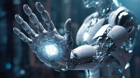 Premium Ai Image A Person Grabbing A Robotic Hands
