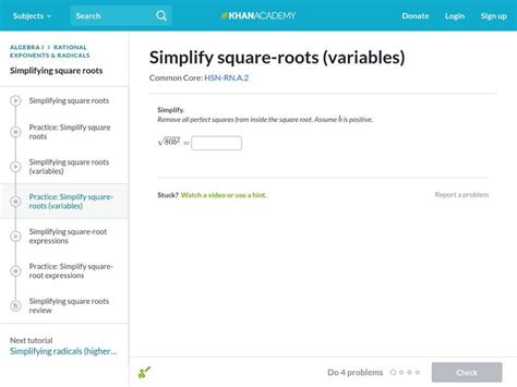 Khan Academy Simplify Square Roots Variables Unit Plan For 9th