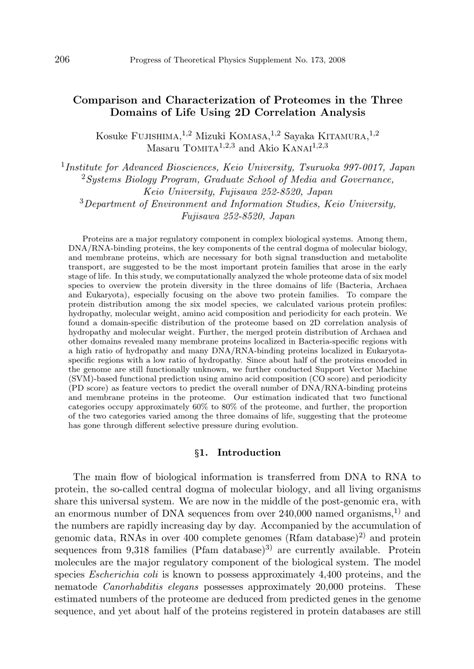 Pdf Comparison And Characterization Of Proteomes In The Threedomains
