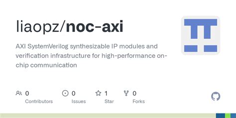 GitHub Liaopz Noc Axi AXI SystemVerilog Synthesizable IP Modules And Verification