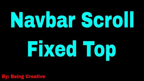 Navbar Scroll Fixed Top Youtube