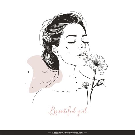 Line Art Flower Girl At Mark Lola Blog