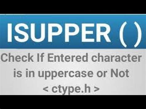Isupper Function In C YouTube