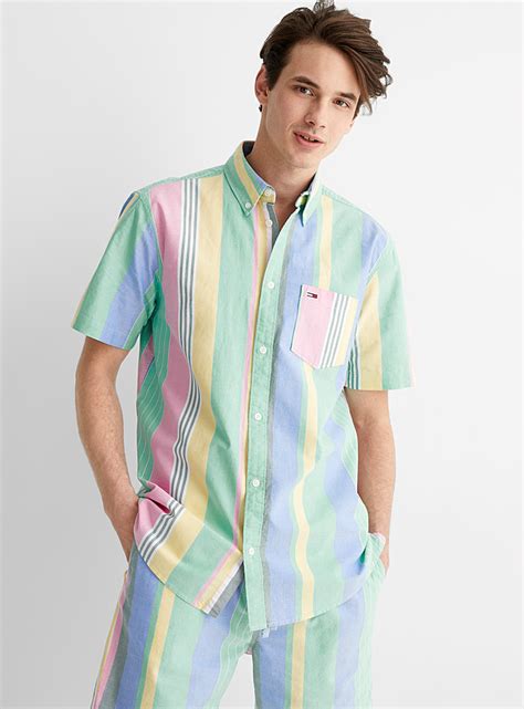 Pastel Button Up Shirt Tommy Hilfiger Stripe Shirt Urban 42 Off