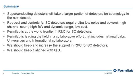 Readout And Control Of Superconducting Detectors Superconducting Detectors