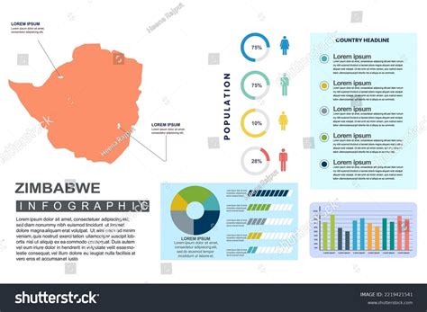Zimbabwe Detailed Country Infographic Template World Stock Vector