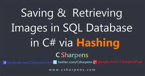 C Store And Retrieve Images In SQL Database With Hashing C Sharpens