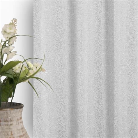 White Curtains Moroccan Damask Patterned 2 Panels Set For Living Room