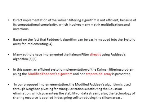 the fpga implementation of kalman filter gang chen and li guo