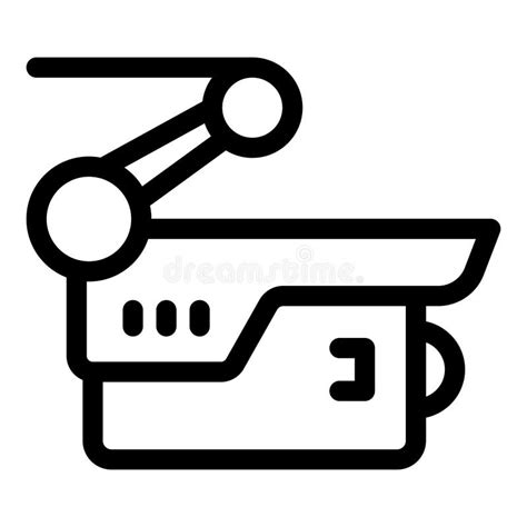 Icon Of A Robotic Arm Working In A Modern Factory Stock Illustration