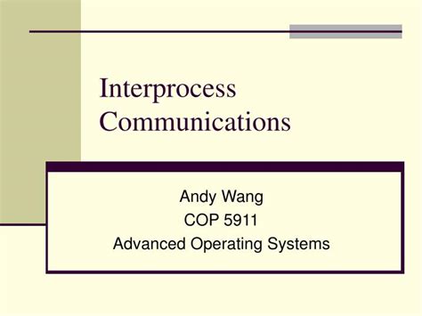 ppt interprocess communications powerpoint presentation free