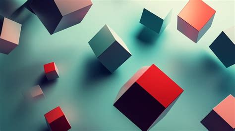 Abstract Backgrounds Showcase Floating Geometric Shapes With Shadows Creating A 3d And