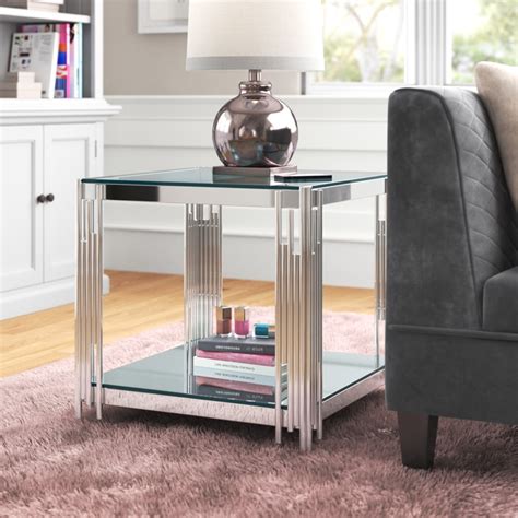 Graf Glass End Table Storage Designer Review And Photo