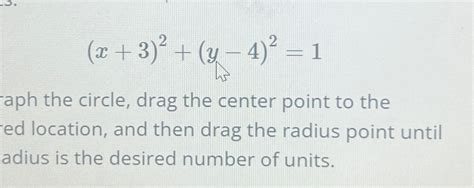 Solved X32y 421aph The Circle Drag The Center Point
