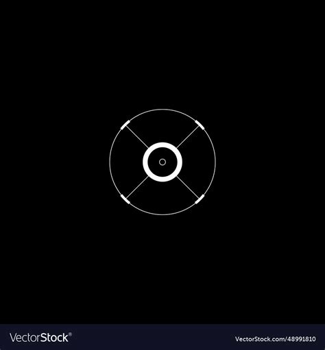 Futuristic Gui Circle Target Tech Aim Hud Vector Image