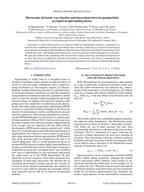 Pdf Microscopic Electronic Wave Function And Interactions Between