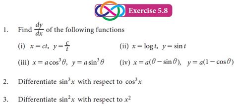 Differentiation Techniques Formula Solved Example Problems Exercise