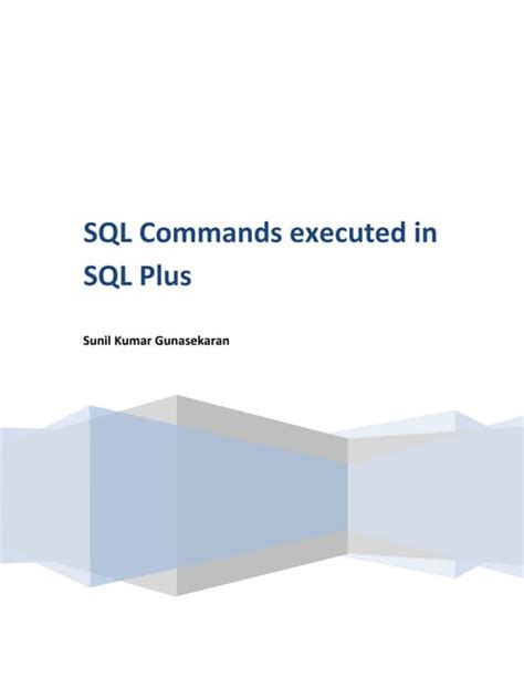 Sql Commands Worked Out In Sql Plus With Screen Shots Pdf