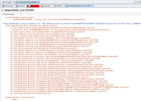 Identifying Deadlocks In Thread Dumps From Payara Server