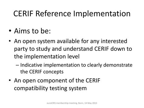 Ppt Cerif Reference Implementation Powerpoint Presentation Free Download Id3063174